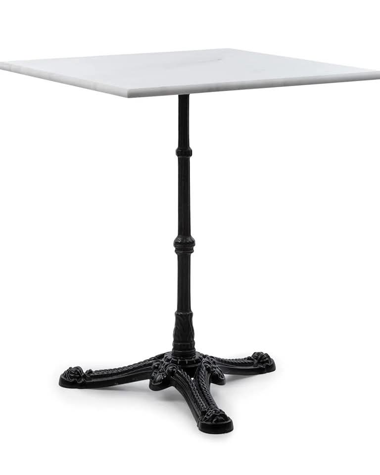 70×70 cm / Table carrée 70×70 en quartz artificiel avec pied en fonte ...